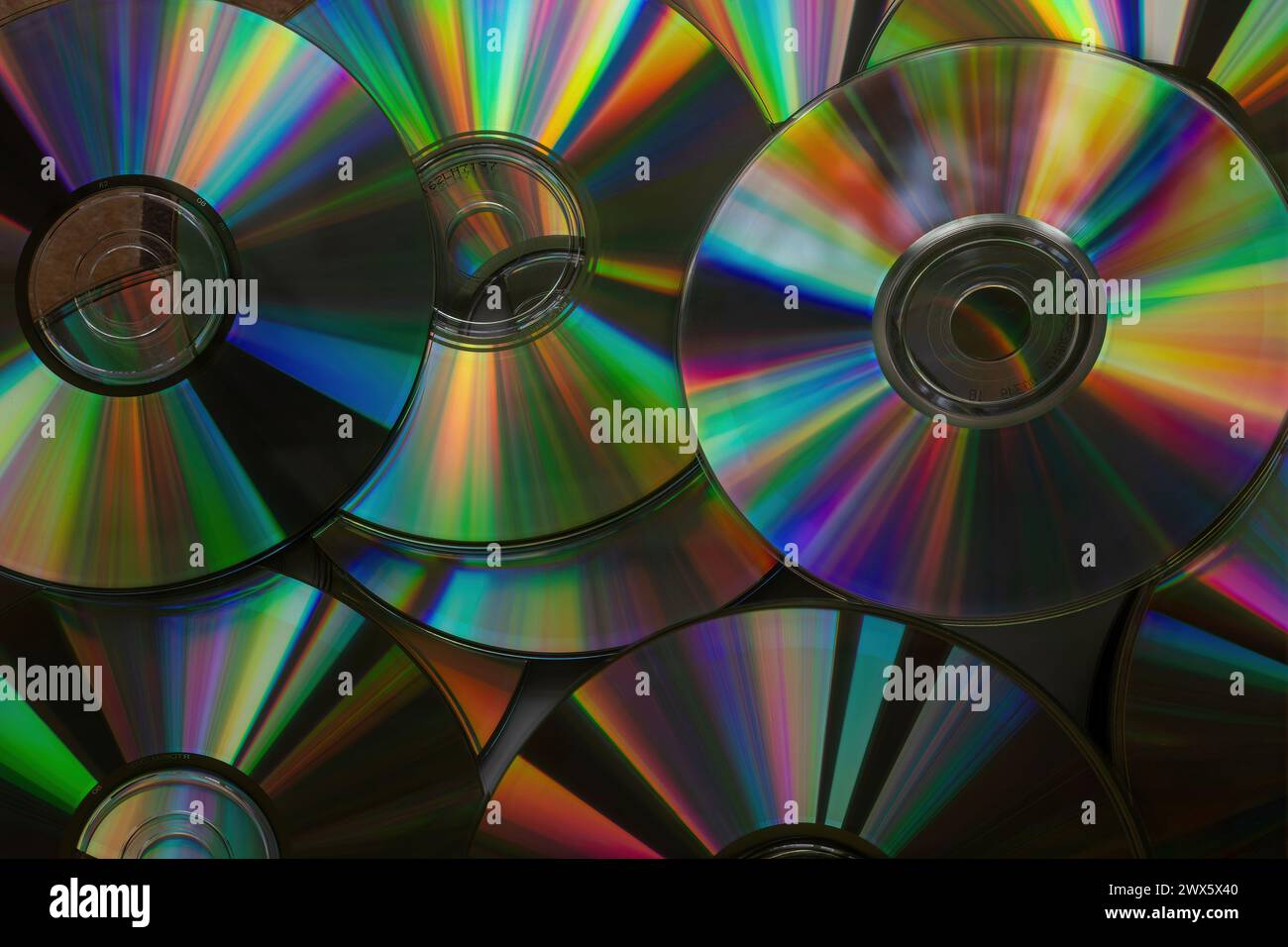 Compact Discs Reflecting Colorful Light Spectrum Stock Photo - Alamy