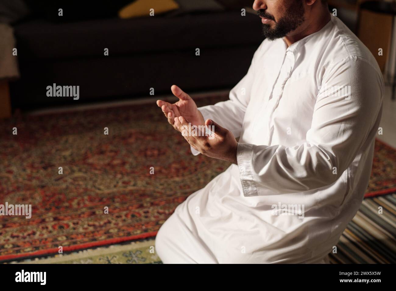 White muslim man praying in hi-res stock photography and images - Alamy