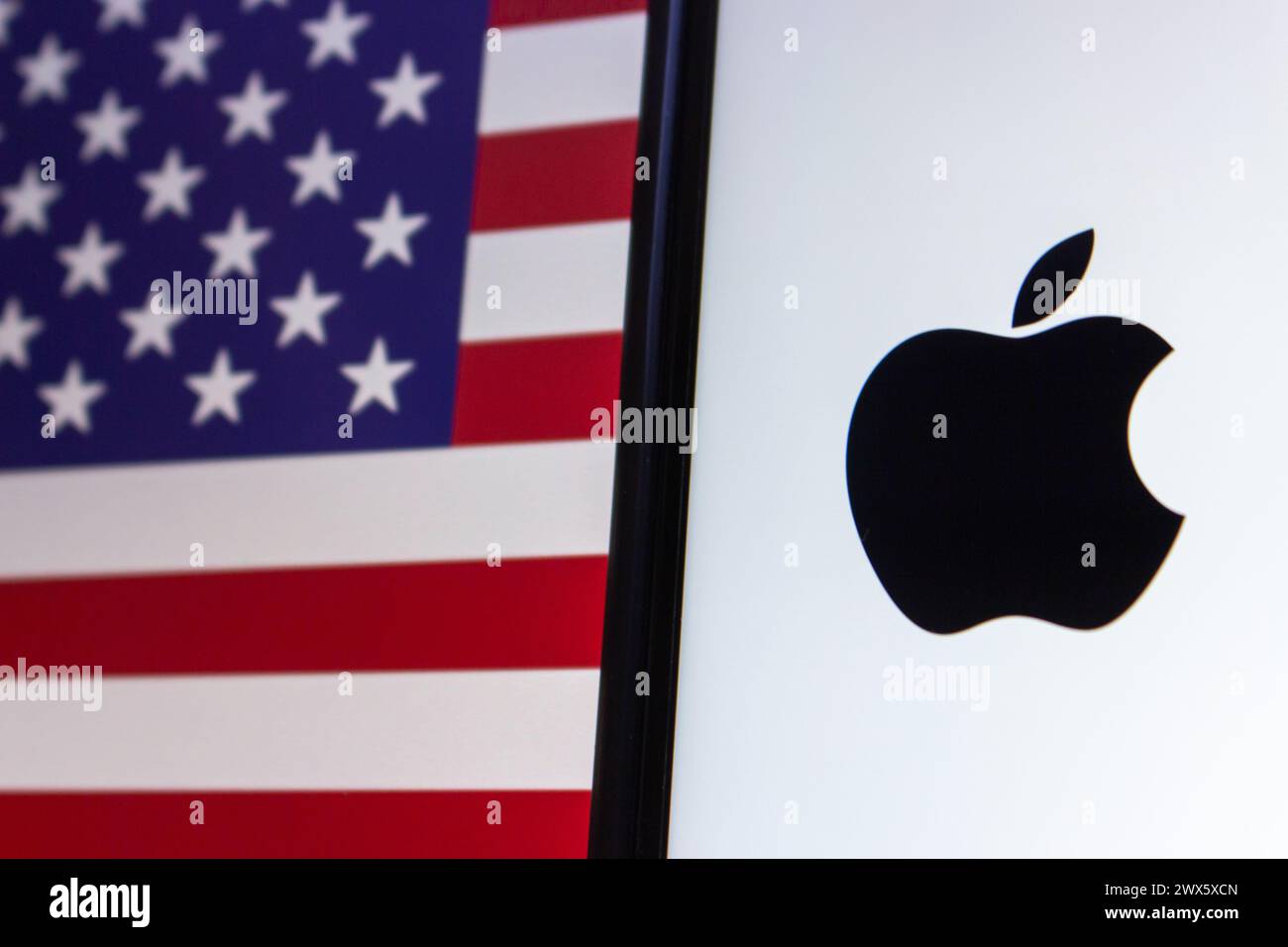 Vancouver, CANADA - Mar 25 2024 : Apple Inc. logo seen on display on ...