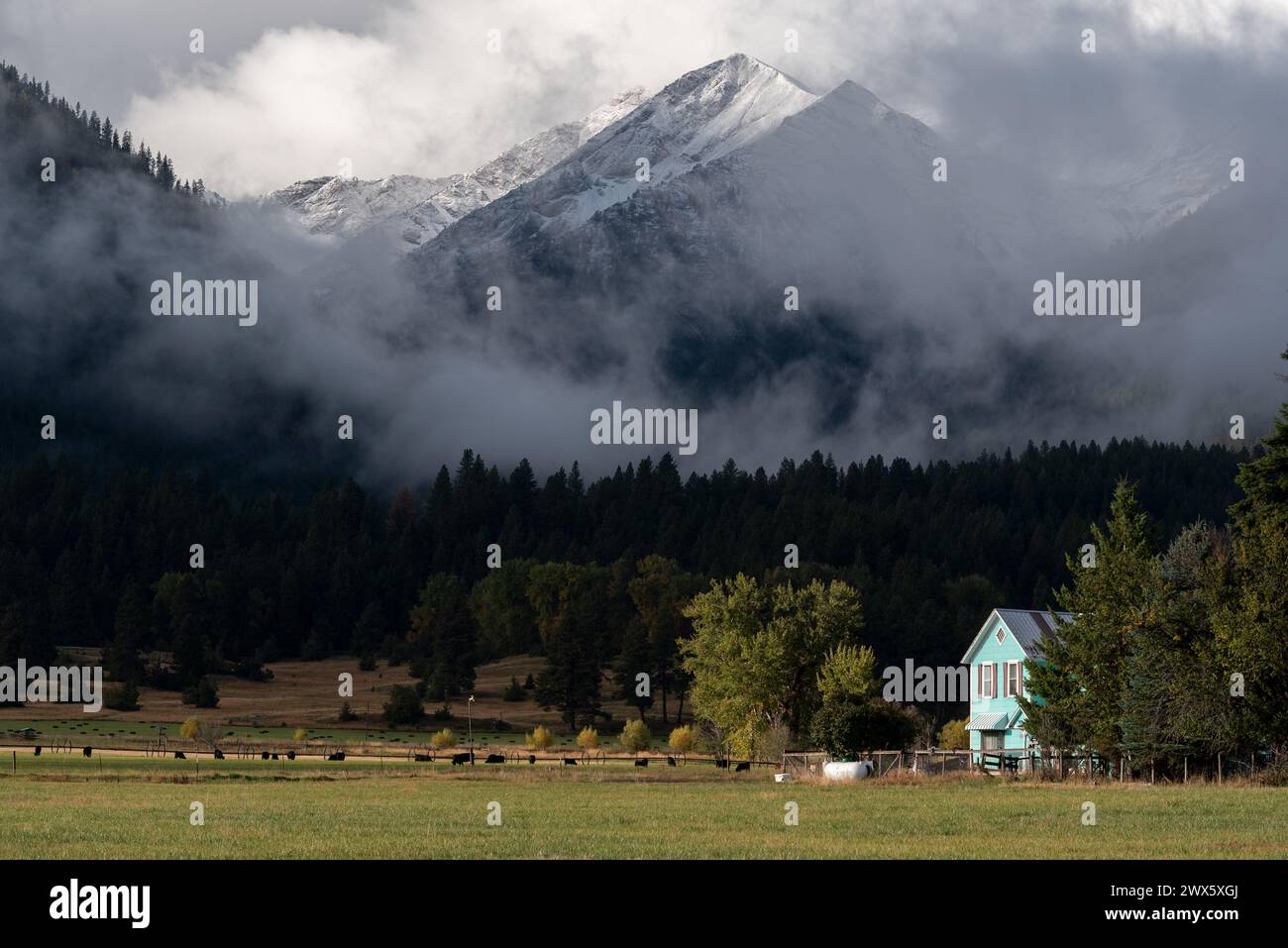 Farm house in Oregon's Wallowa Valley Stock Photo - Alamy