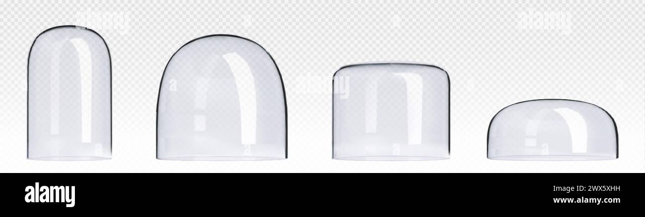 Glass transparent hemisphere dome cover. Realistic vector illustration ...