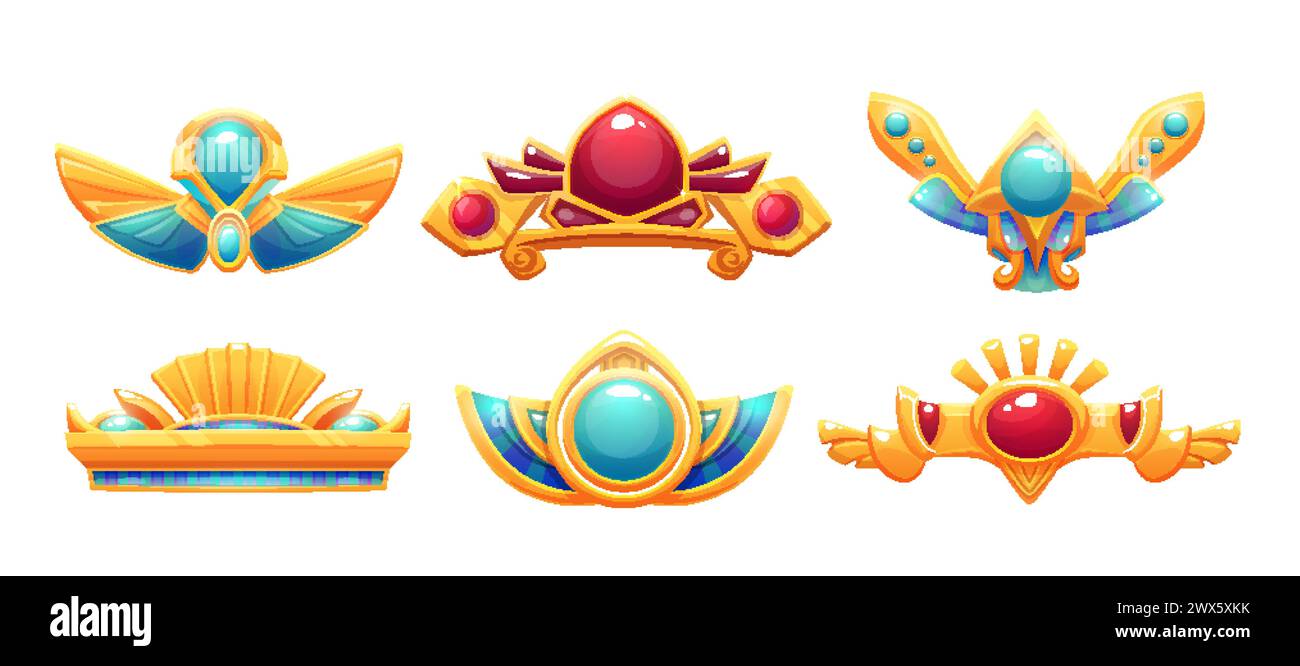 Egyptian game ui icon of border or divider. Cartoon vector illustration ...