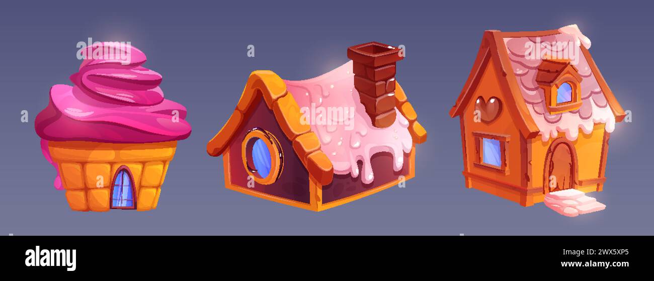 Gingerbread houses illustration hi-res stock photography and images - Alamy