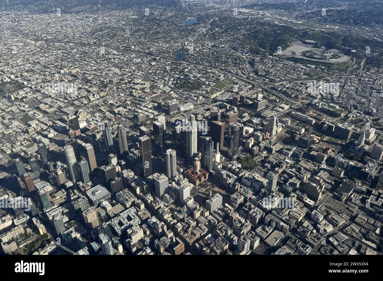 A general overall aerial view of downtown Los Angels on Monday, March ...