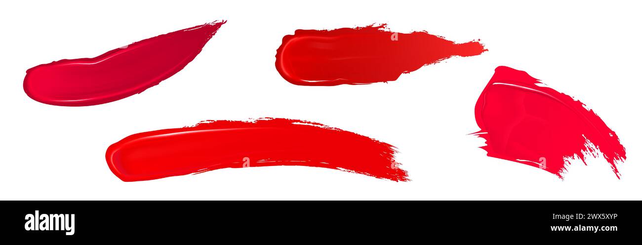 Red and pink lipstick or nail polish swatch. Realistic vector ...