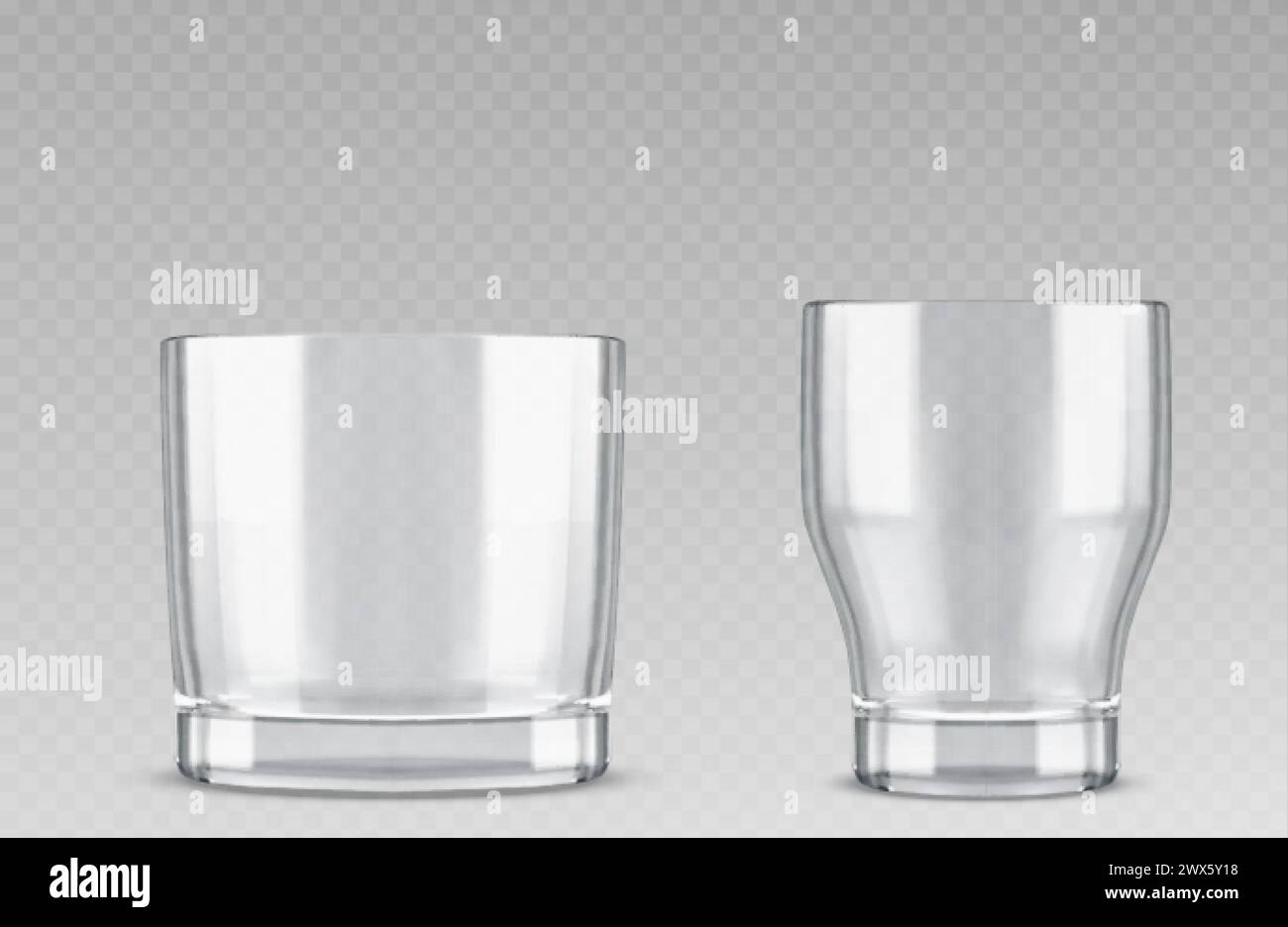 Cocktail glass of different forms for water or alcohol drinks ...