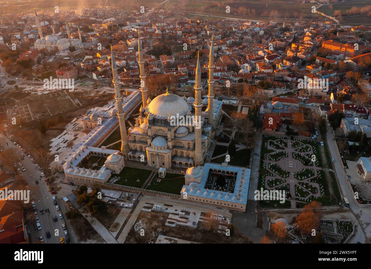 Selimiye Mosque exterior view in Edirne City of Turkey. Edirne was ...
