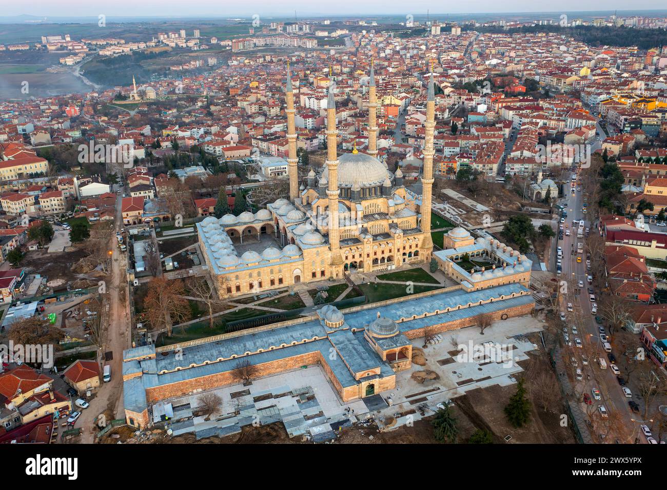 Selimiye Mosque exterior view in Edirne City of Turkey. Edirne was ...