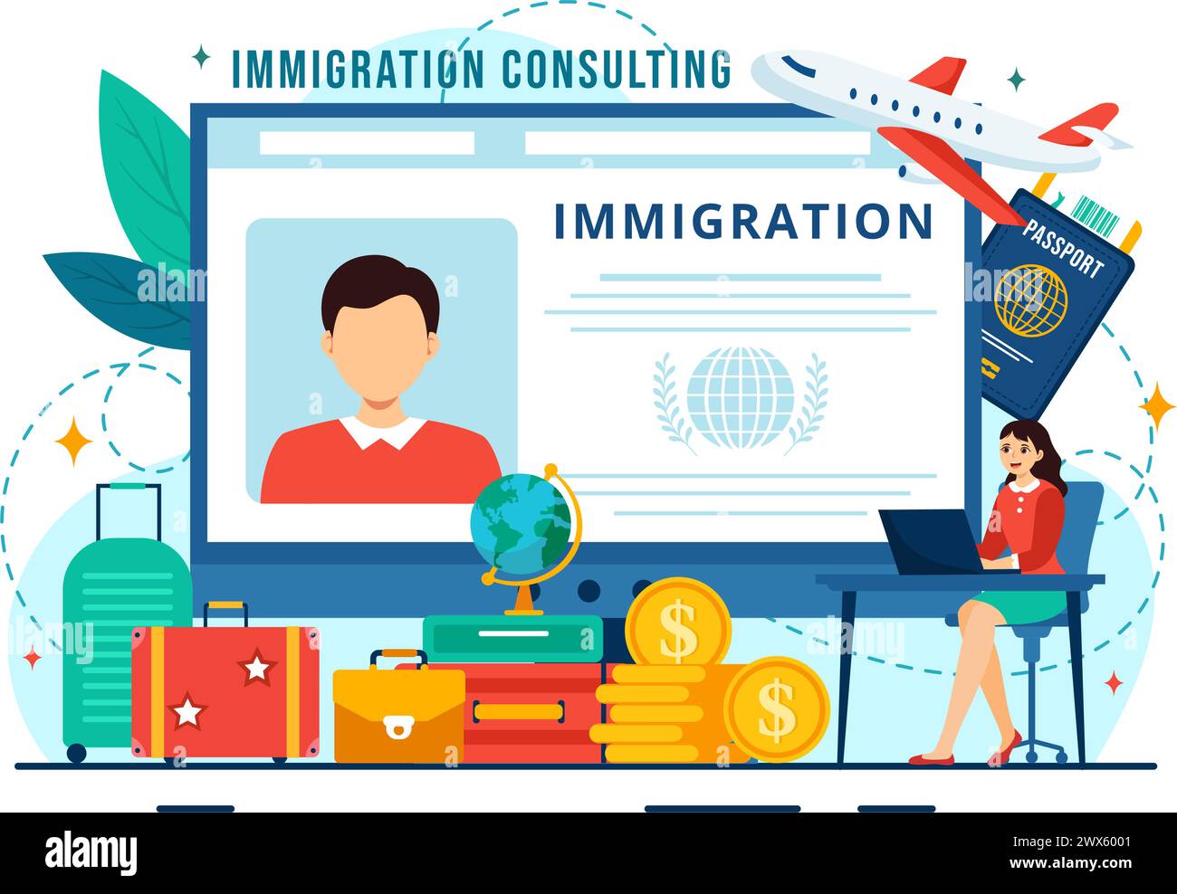 Immigration illustration Stock Vector Images - Alamy