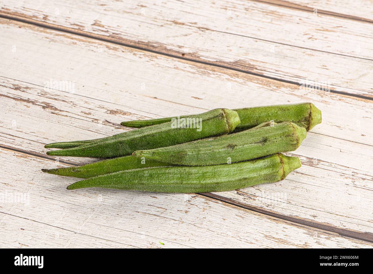Natural organic raw green okra for cooking Stock Photo - Alamy