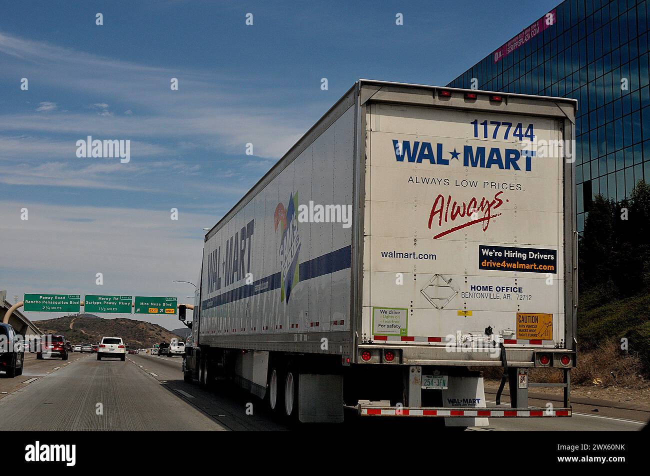 San Diego/california/ 22 September 2019/ Walmar tdelivery truck on ...