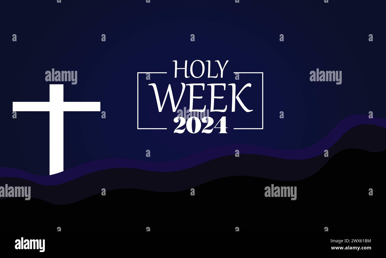 Holy week 2024 amazind text background illustration design Stock Vector ...