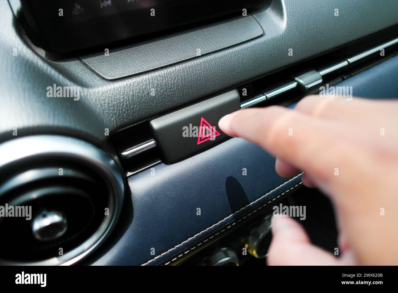 Hazard button inside car hi-res stock photography and images - Alamy
