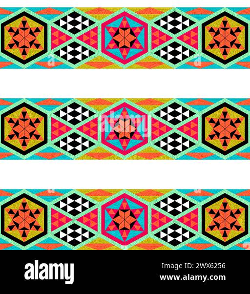 colorful border design, digital textile design for use fabric wallpaper ...