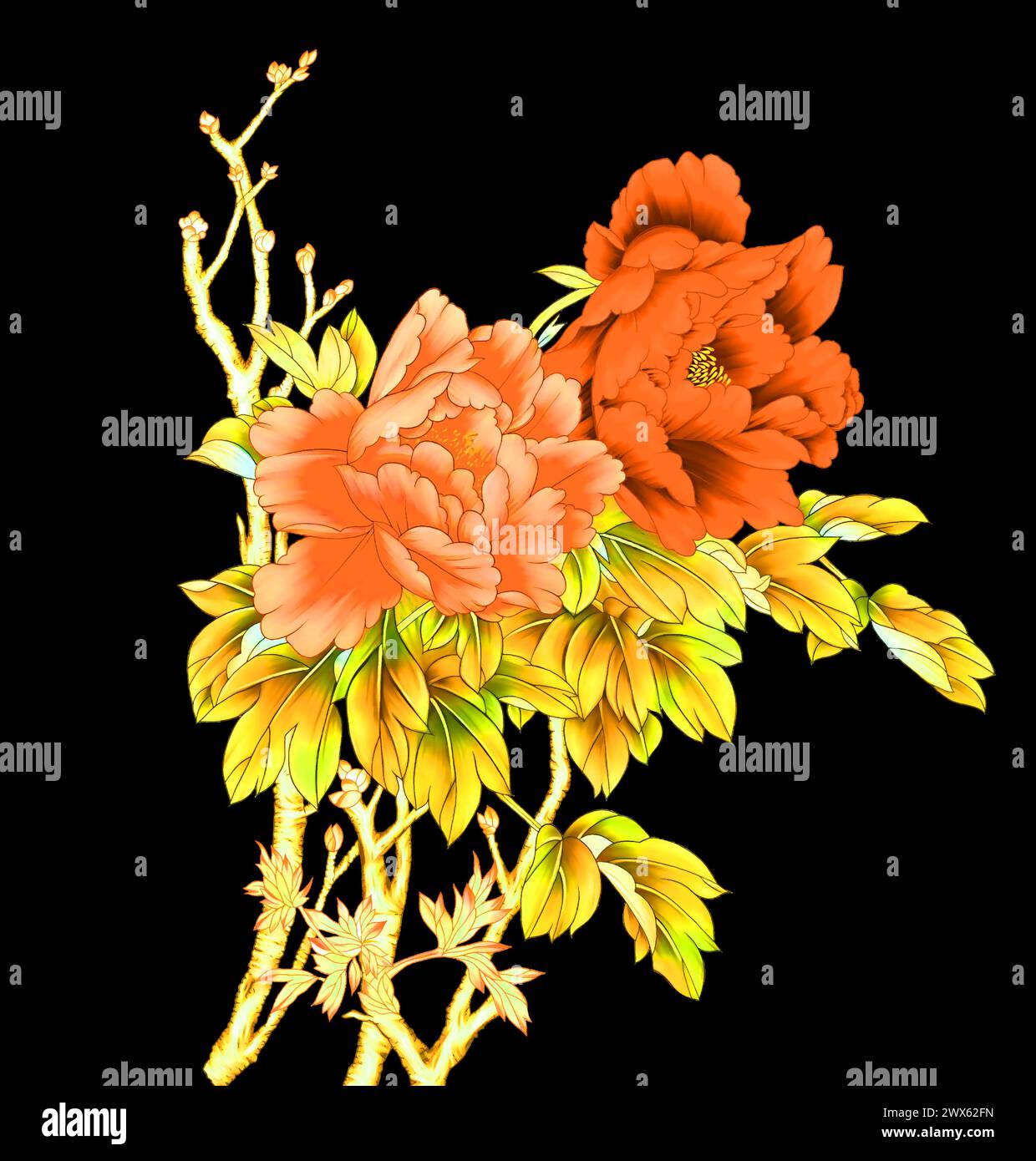 Digital Textile Design Motif Colorful Stock. Decorative elegant luxury ...