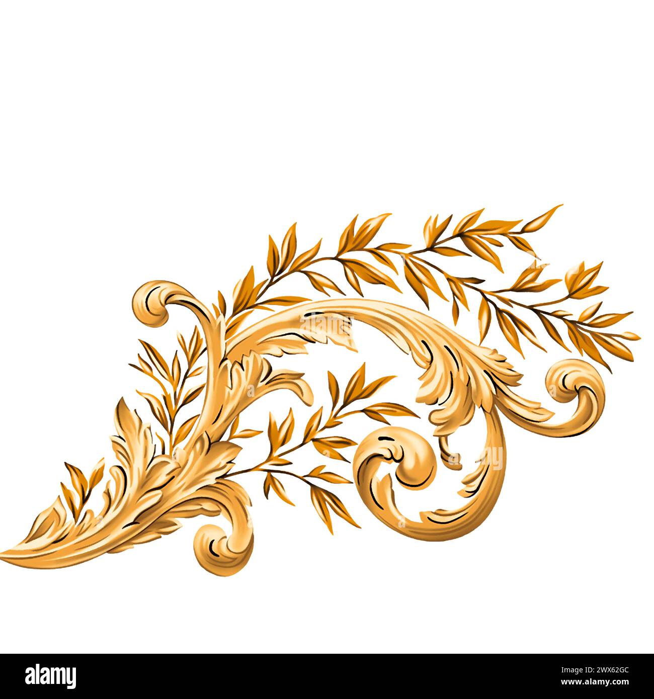 Exquisite baroque design, rococo design, suitable for textile clothing ...