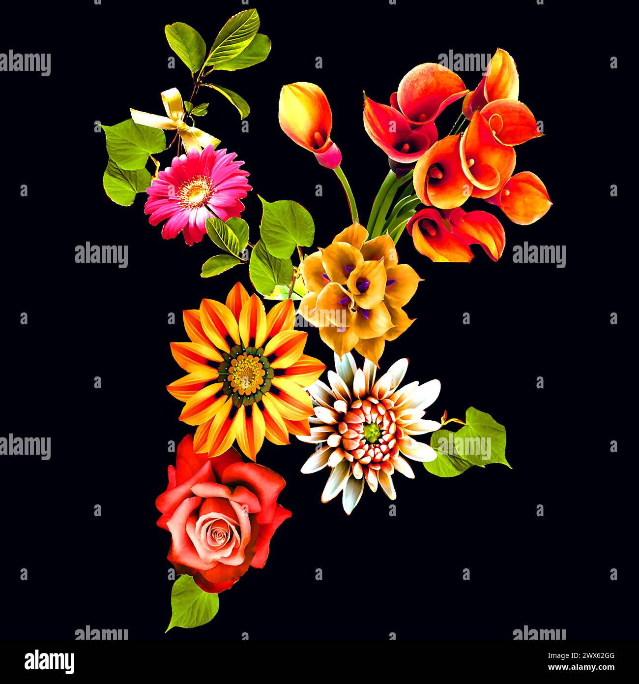 Latest new digital textile design flowers and leaves motif design for ...