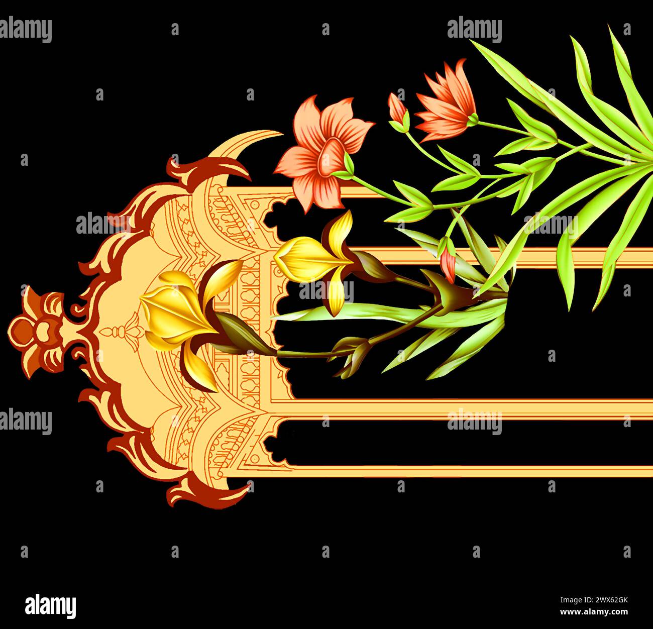 Exquisite baroque design, rococo design, suitable for textile clothing ...