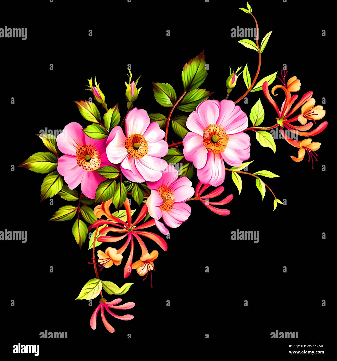 Latest new digital textile design flowers and leaves motif design for ... Latest new digital textile design flowers and leaves motif design for ...
