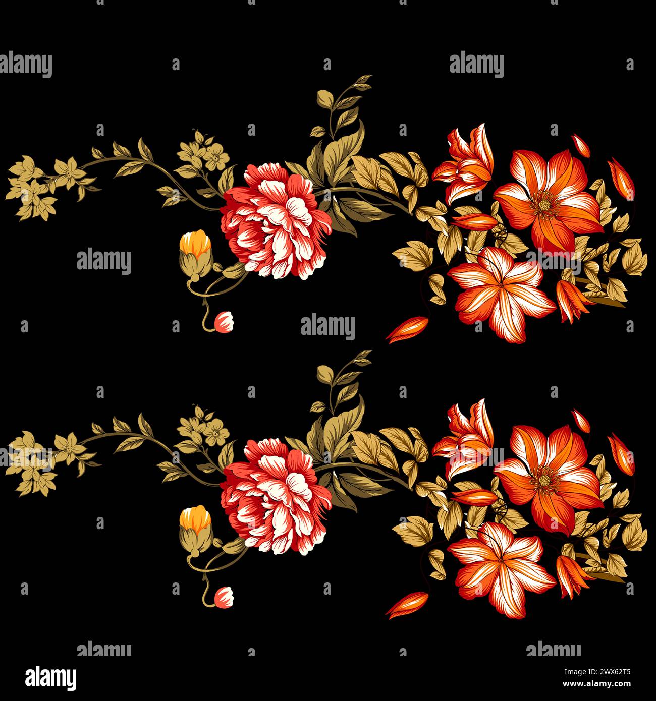 flowers floral design textile digital print Stock Vector Image & Art ...