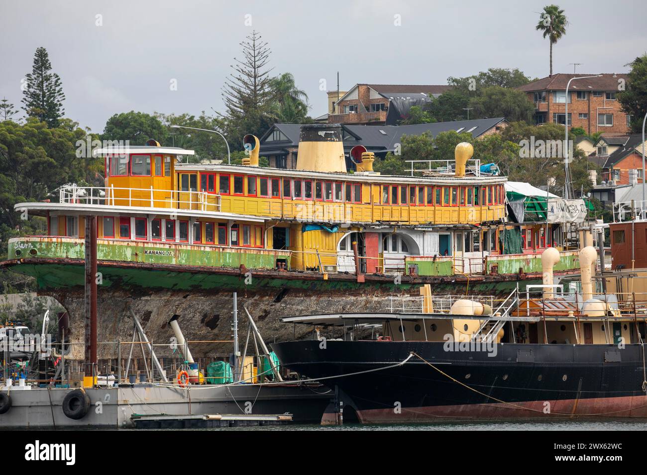 Sydney former ferry Kanangra, part of Sydney heritage fleet, first ...