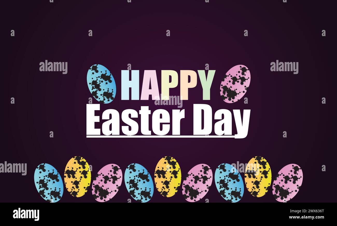 Happy Easter day beautiful text illustration design Stock Vector Image ...