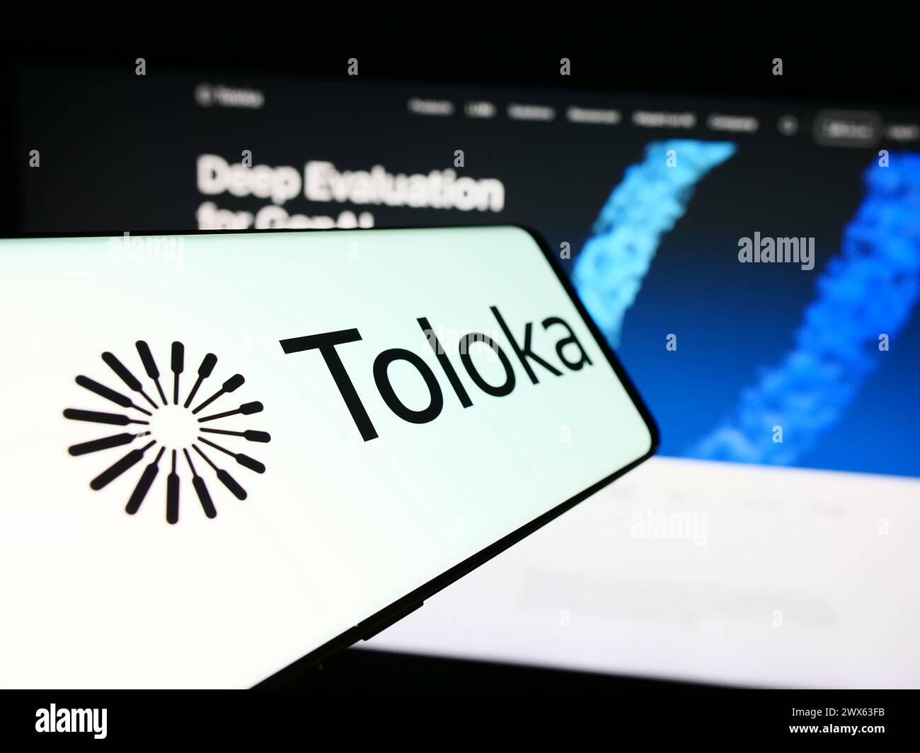 Mobile phone with logo of artificial intelligence company Toloka AI BV ...