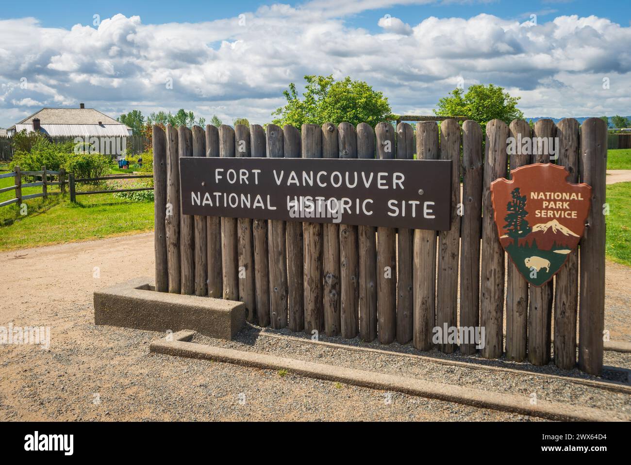 NPS Welcome Sign at Fort Vancouver National Historic Site in Washington ...