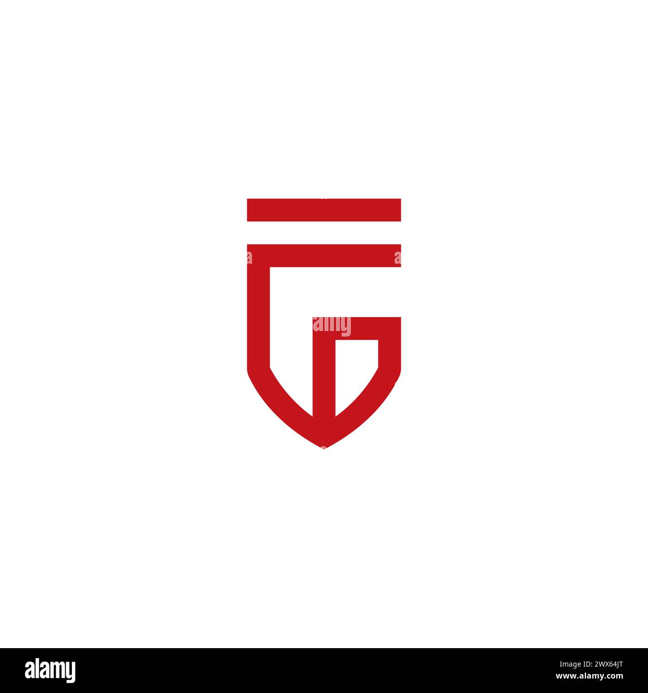 G Shield Logo Simple Design With Red Color. G Icon Stock Vector Image ...