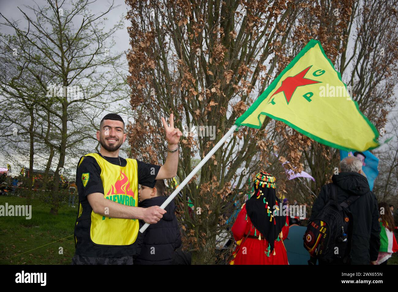 Newroz celebration, Rebstockpark, Frankfurt, Germany, March 23, 2024 ...