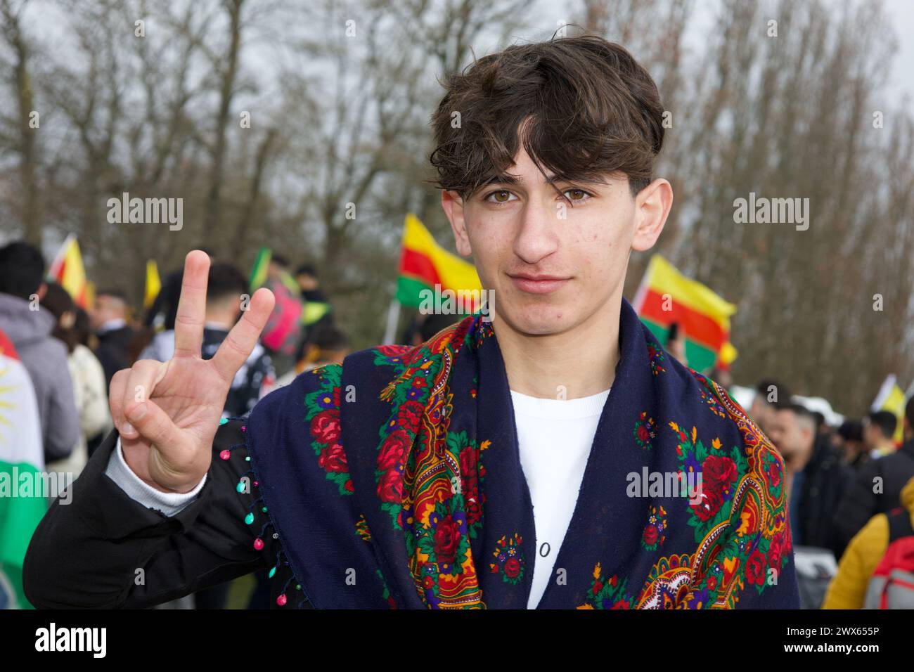Newroz celebration, Rebstockpark, Frankfurt, Germany, March 23, 2024 ...