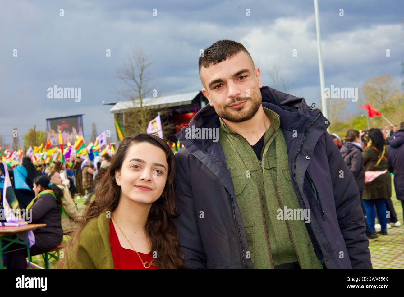 Newroz celebration, Rebstockpark, Frankfurt, Germany, March 23, 2024 ...