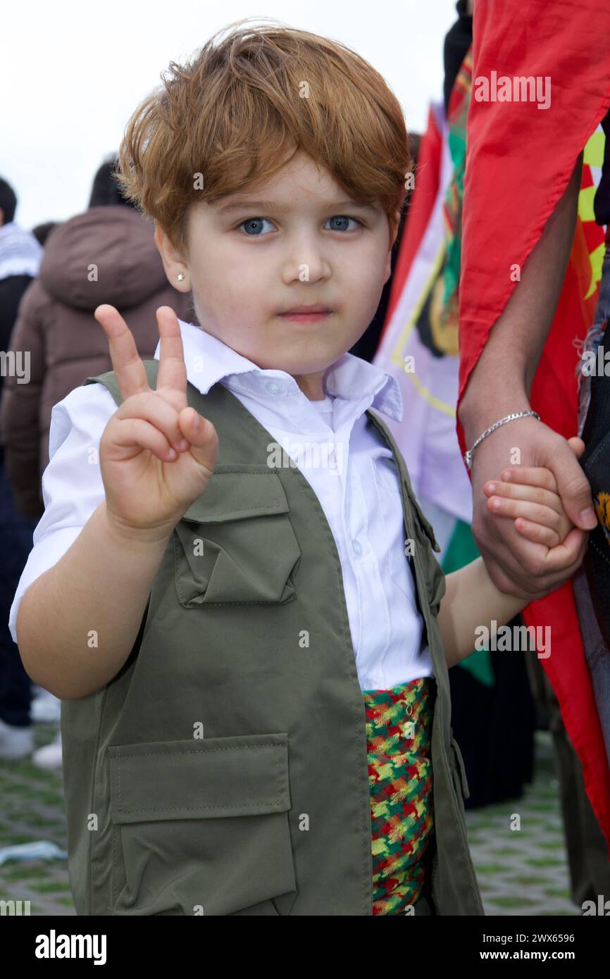 Newroz celebration, Rebstockpark, Frankfurt, Germany, March 23, 2024 ...