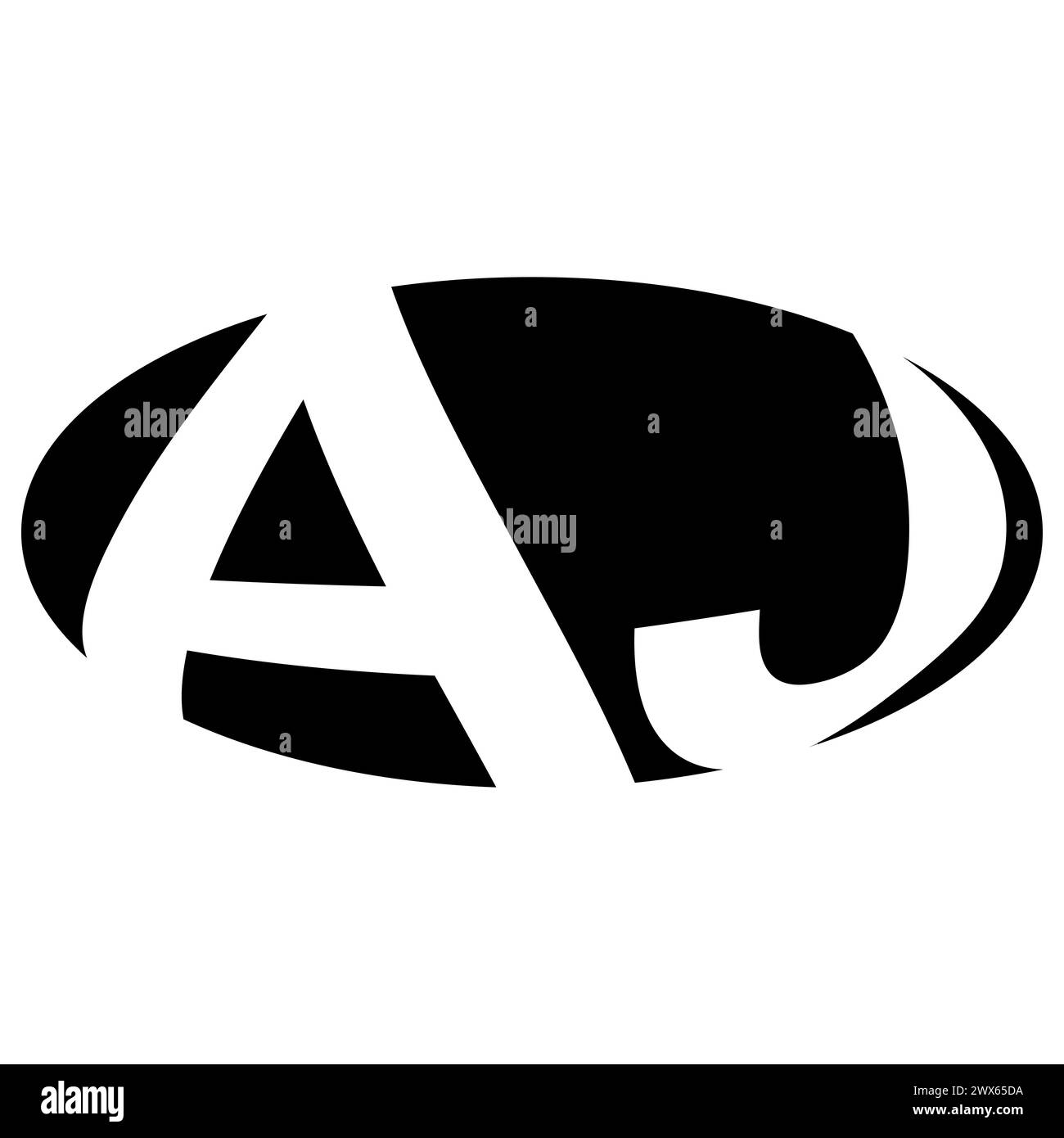 Oval logo double letter A, J two letters aj ja Stock Vector Image & Art ...