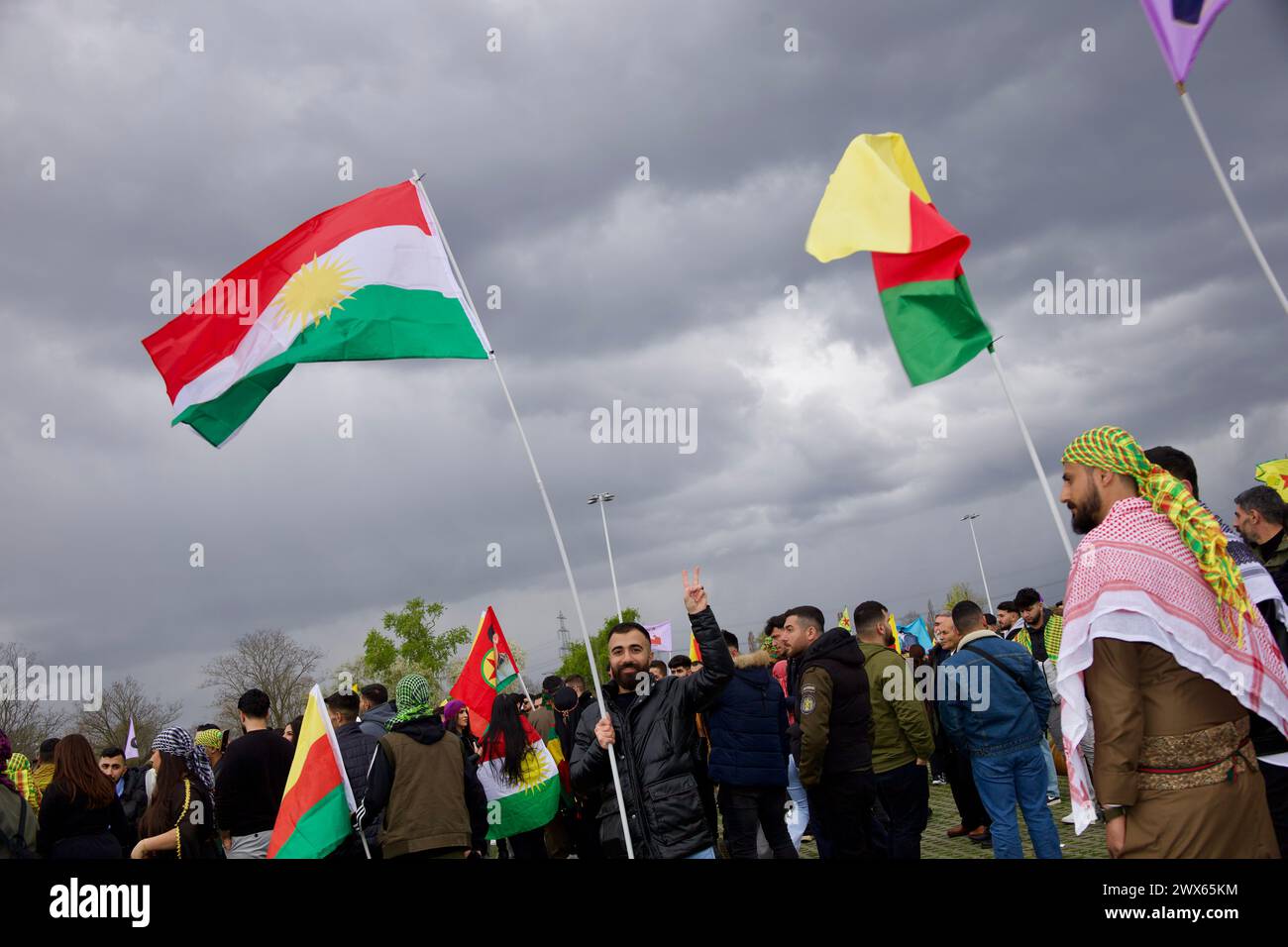 Newroz celebration, Rebstockpark, Frankfurt, Germany, March 23, 2024 ...
