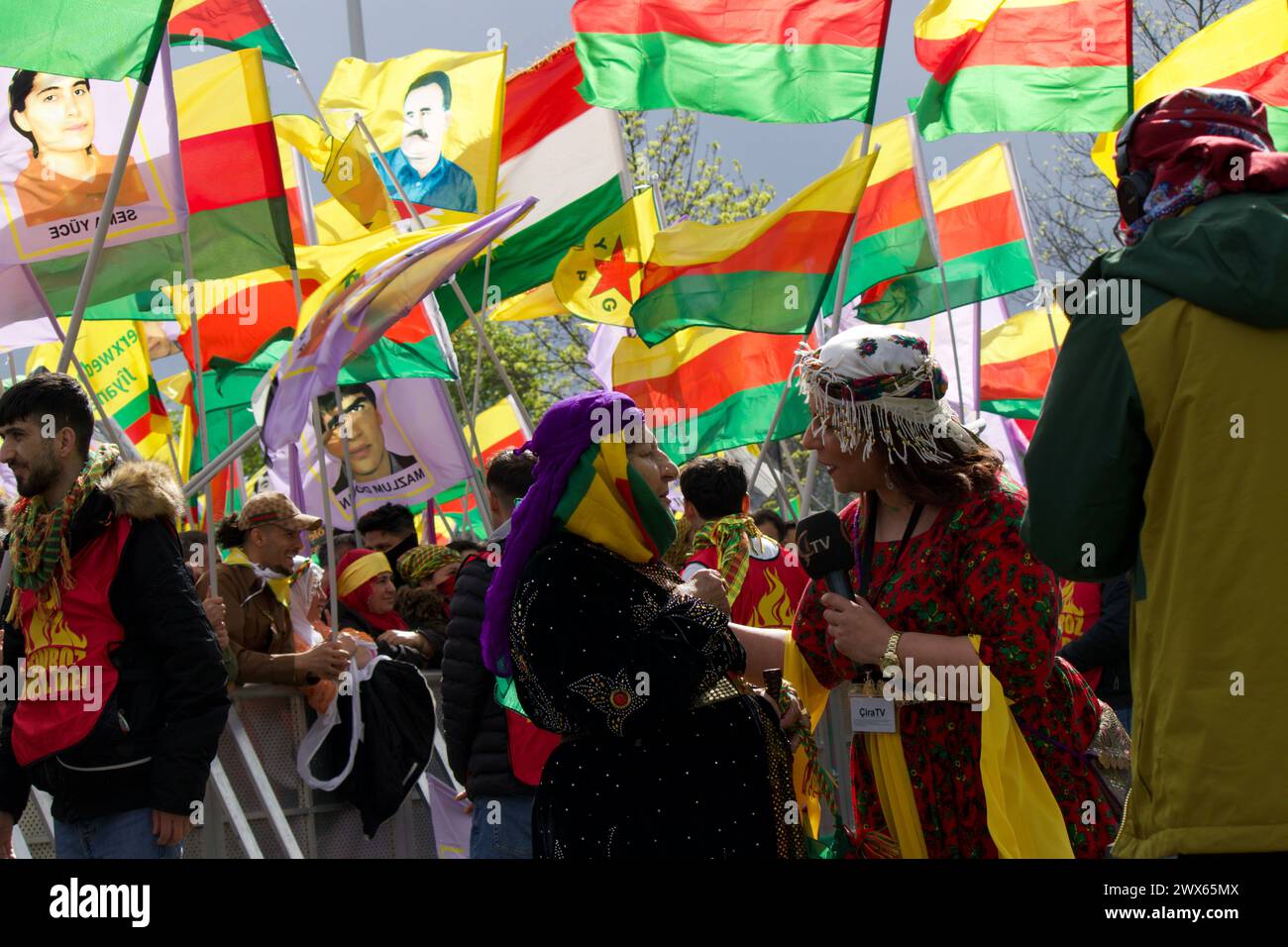Newroz celebration, Rebstockpark, Frankfurt, Germany, March 23, 2024 ...