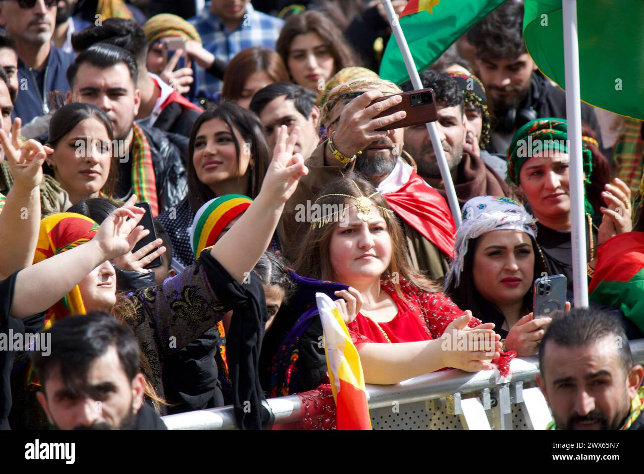 Newroz celebration, Rebstockpark, Frankfurt, Germany, March 23, 2024 ...