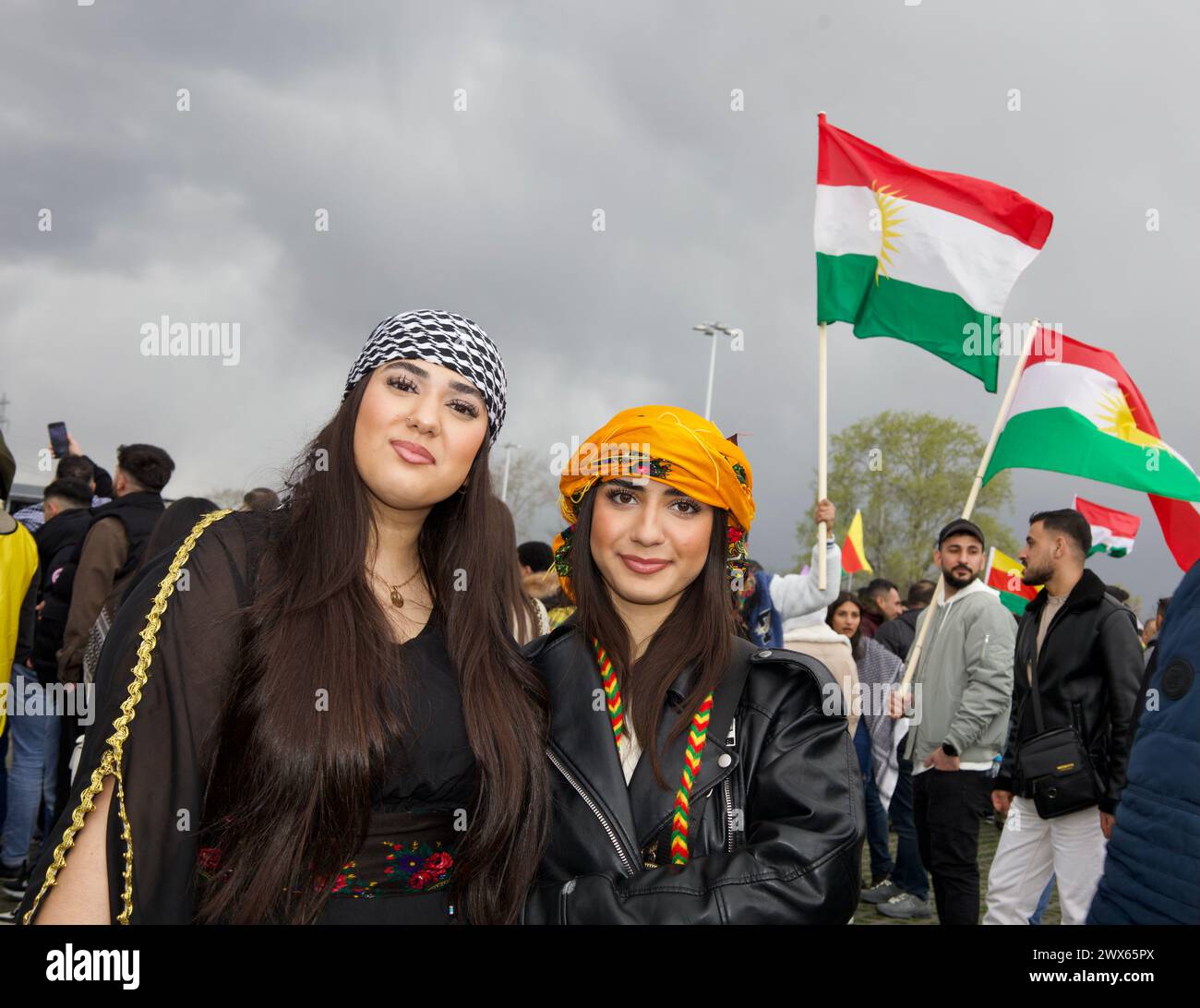 Newroz celebration, Rebstockpark, Frankfurt, Germany, March 23, 2024 ...