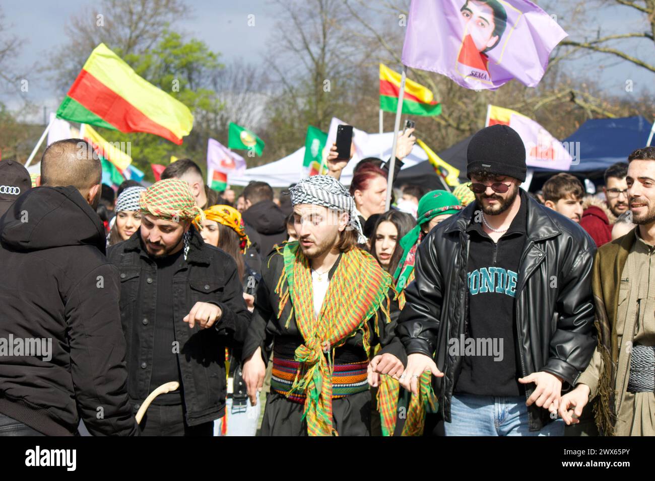 Newroz celebration, Rebstockpark, Frankfurt, Germany, March 23, 2024 ...