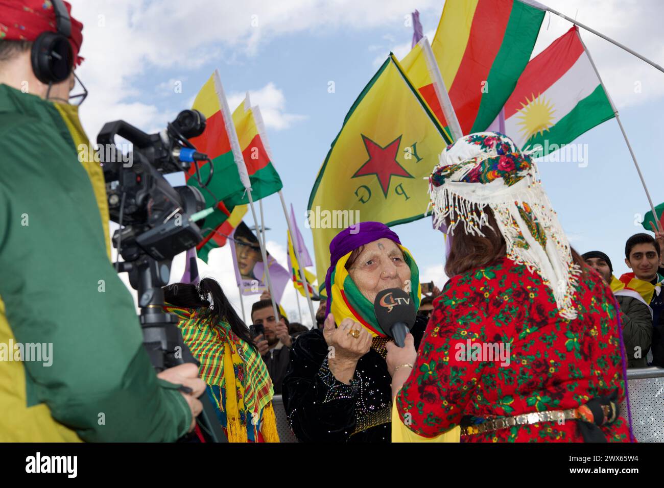 Newroz celebration, Rebstockpark, Frankfurt, Germany, March 23, 2024 ...