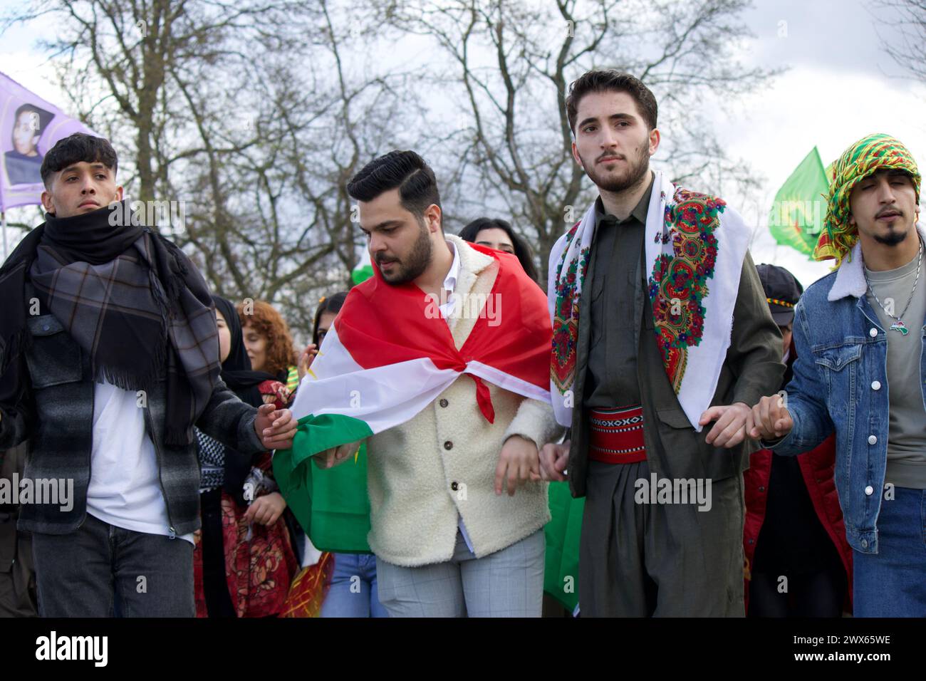 Newroz celebration, Rebstockpark, Frankfurt, Germany, March 23, 2024 ...