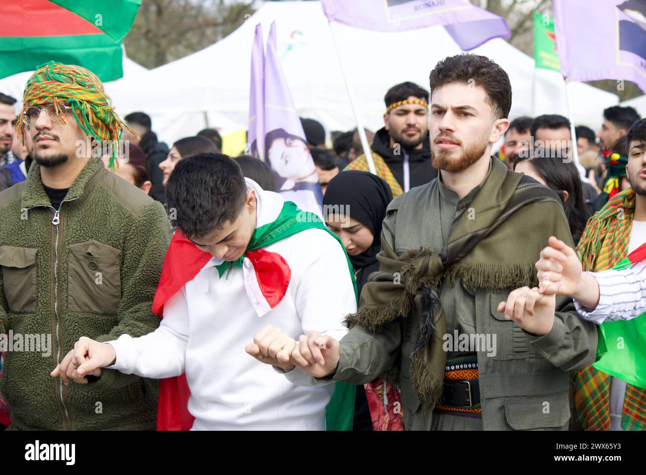 Newroz celebration, Rebstockpark, Frankfurt, Germany, March 23, 2024 ...