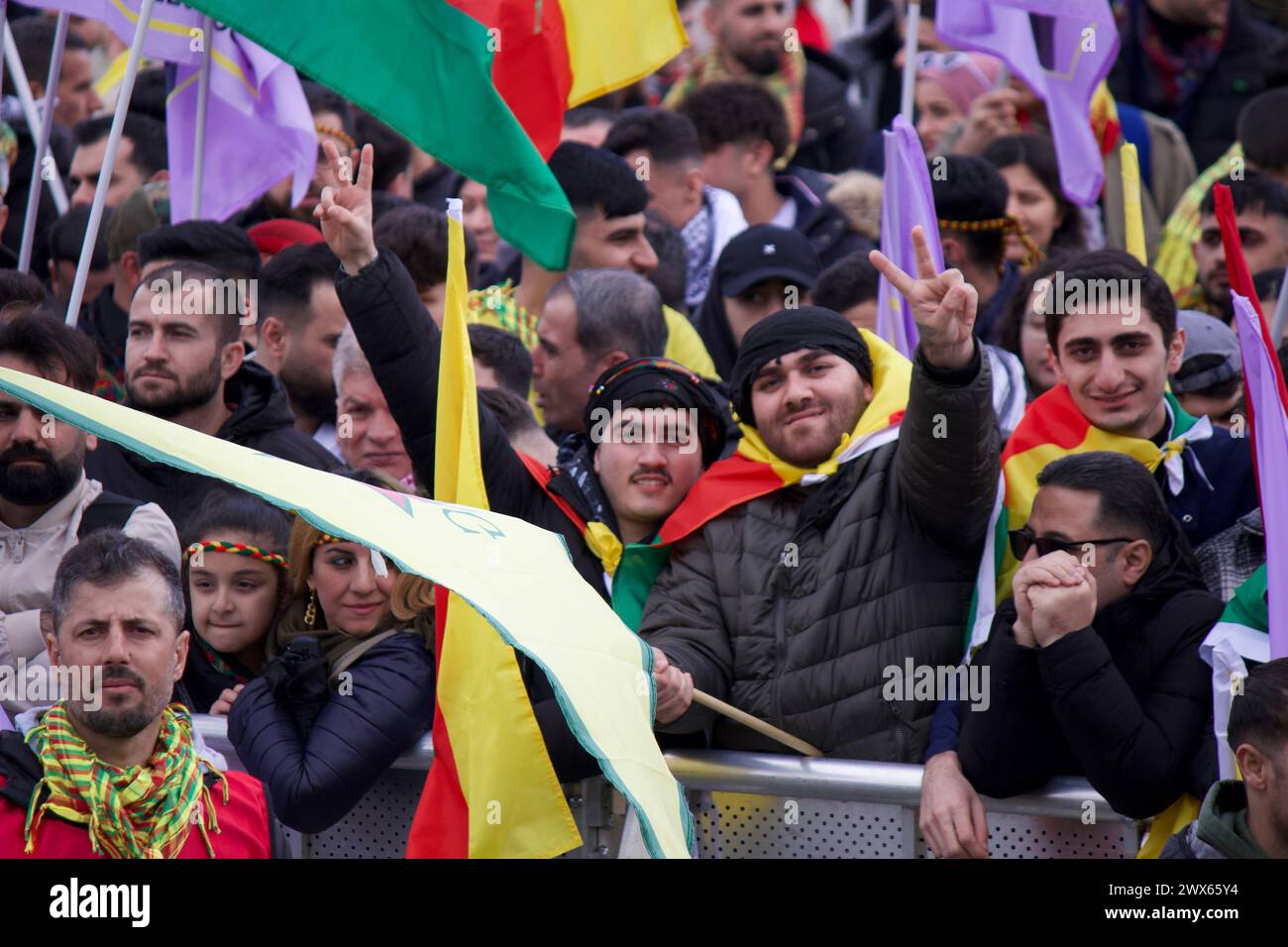Newroz celebration, Rebstockpark, Frankfurt, Germany, March 23, 2024 ...