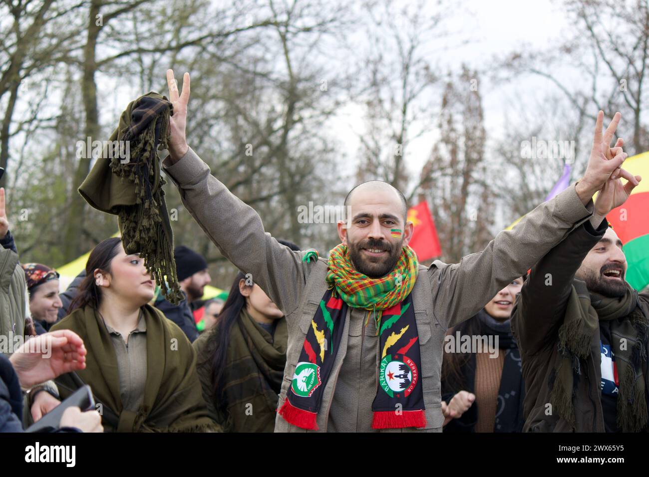 Newroz celebration, Rebstockpark, Frankfurt, Germany, March 23, 2024 ...