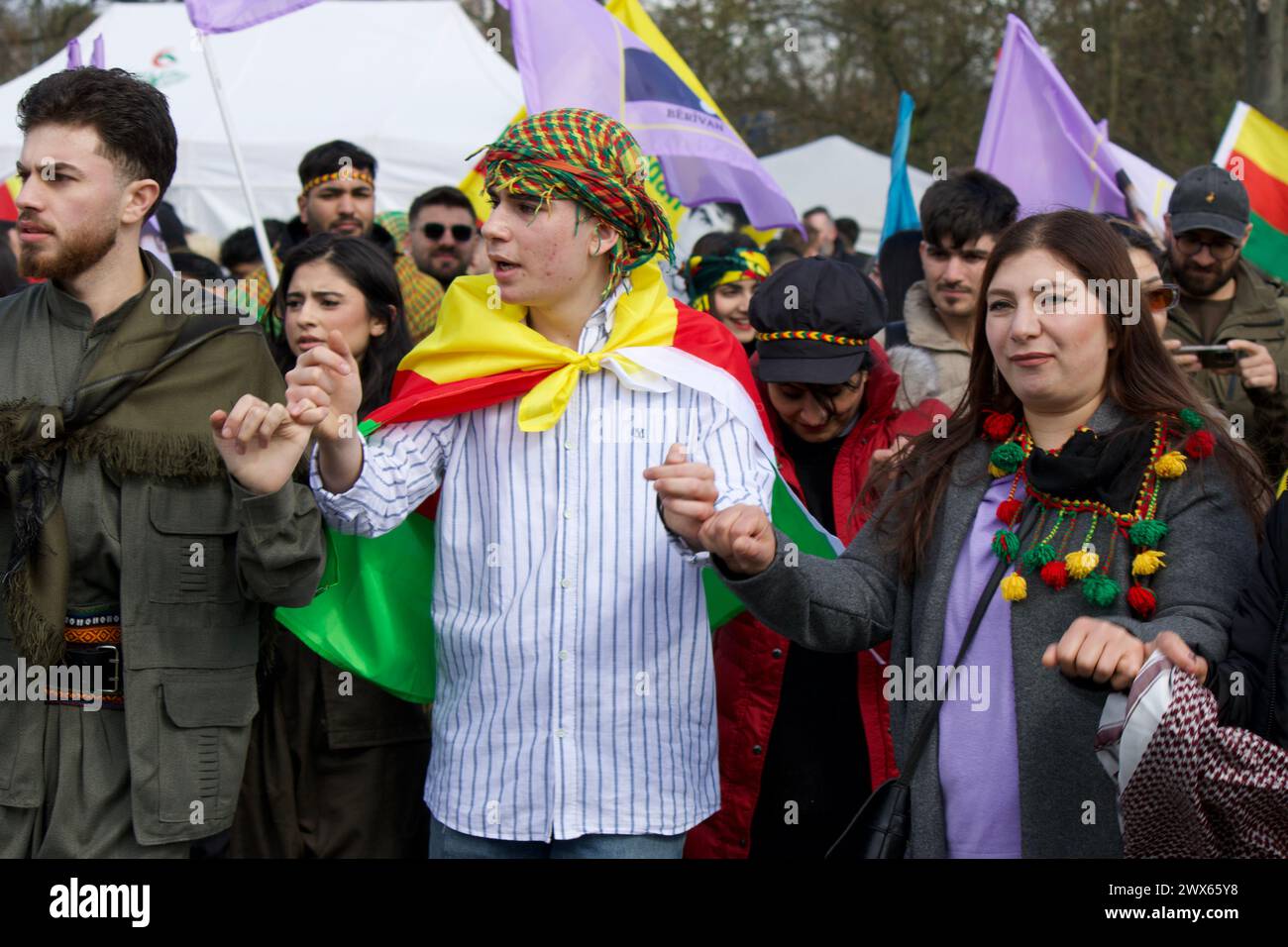 Newroz celebration, Rebstockpark, Frankfurt, Germany, March 23, 2024 ...