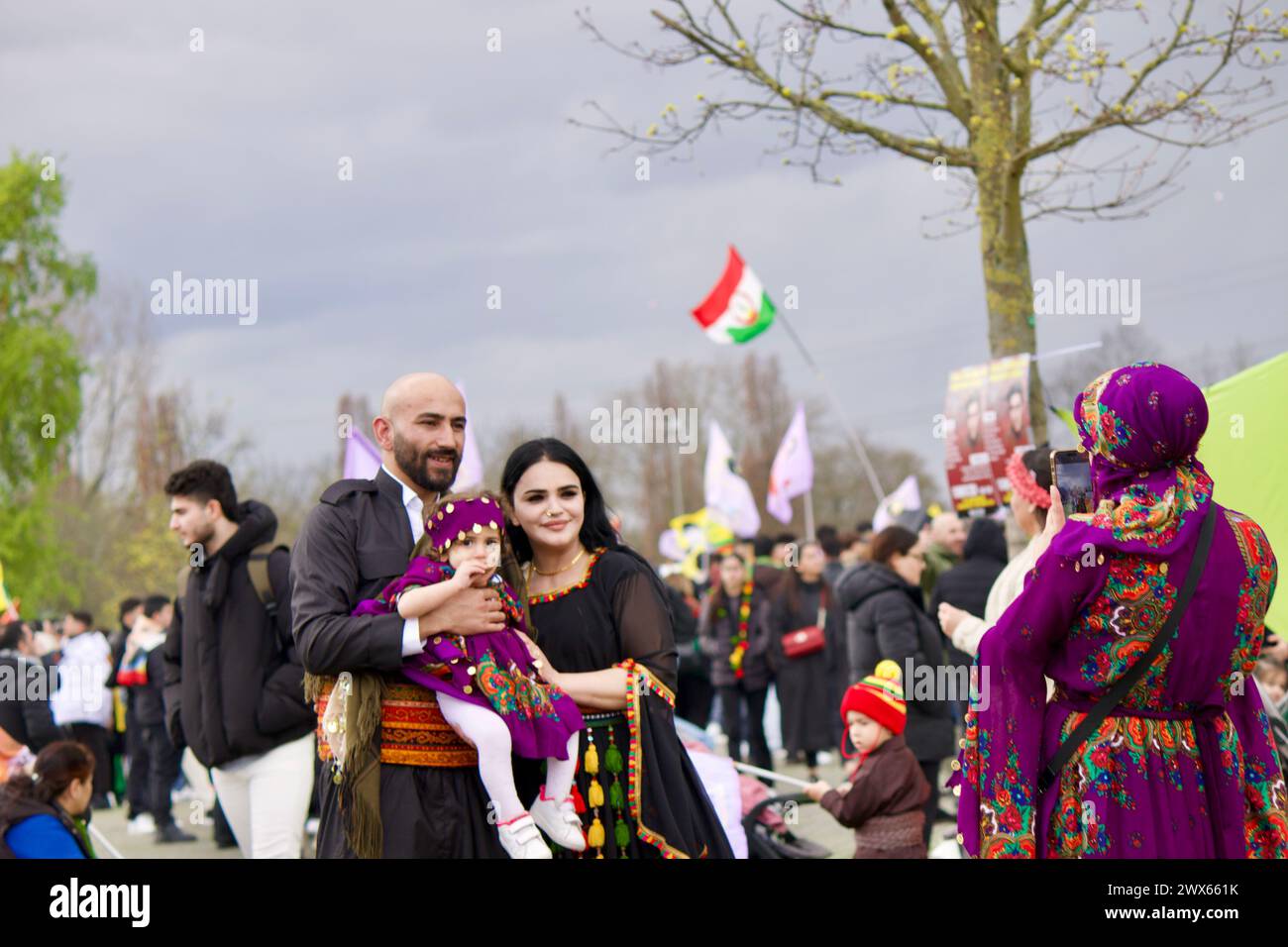 Newroz celebration, Rebstockpark, Frankfurt, Germany, March 23, 2024 ...