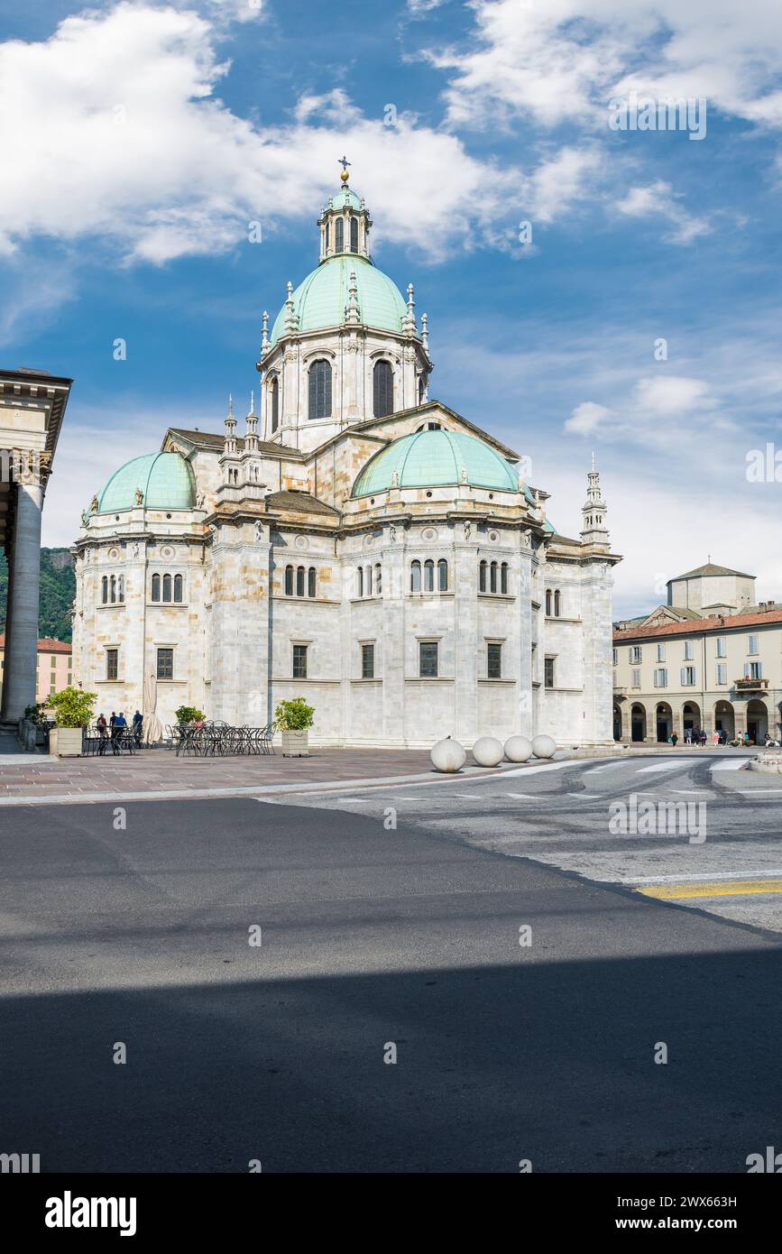 Como city, Italy in summer and the historic center with the Santa Maria ...