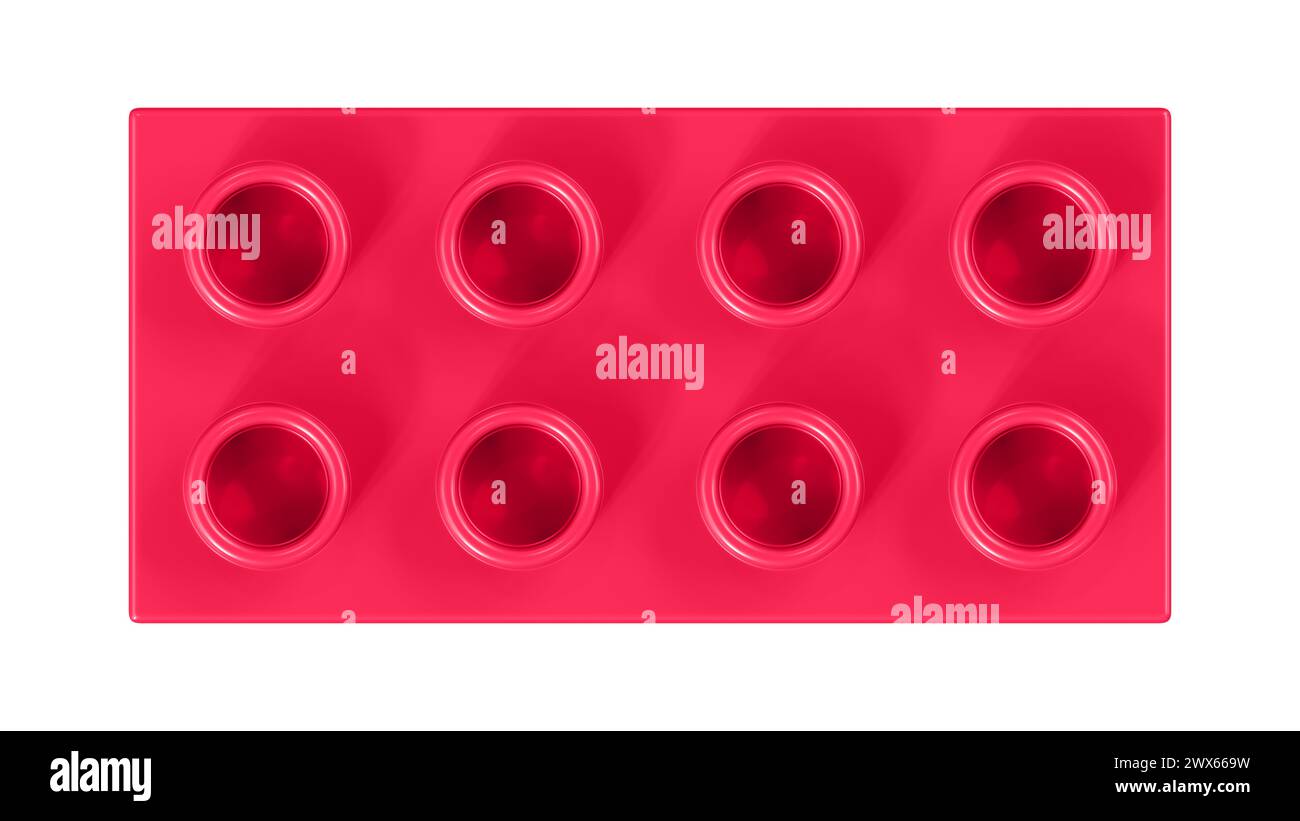 Magenta Pink Lego Block Isolated on a White Background. Close Up View ...