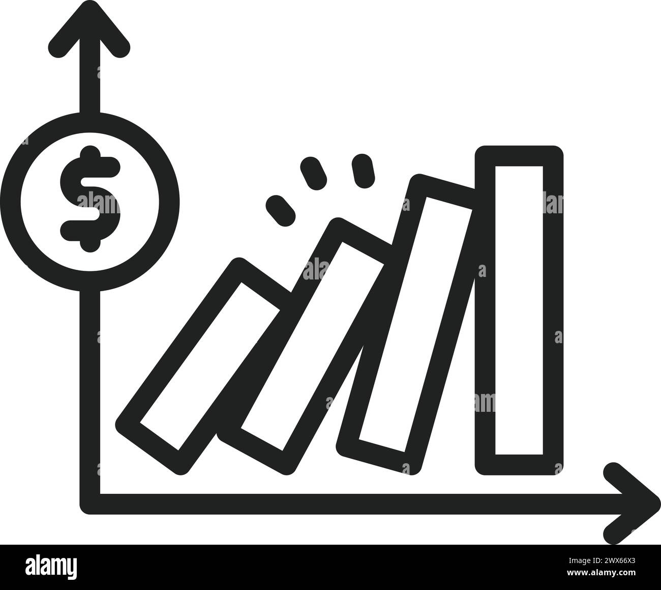 Domino Effect icon vector image. Suitable for mobile application web ...