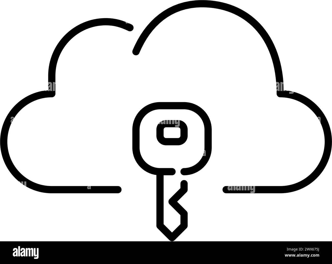 Cloud and key signifying secure cloud storage, ensuring data protection and access control ...